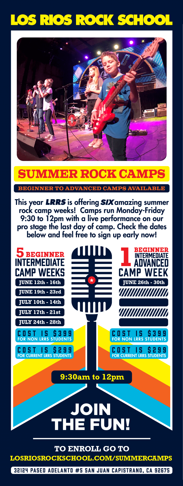 Los Rios Rock School – 2023 Summer Camps!